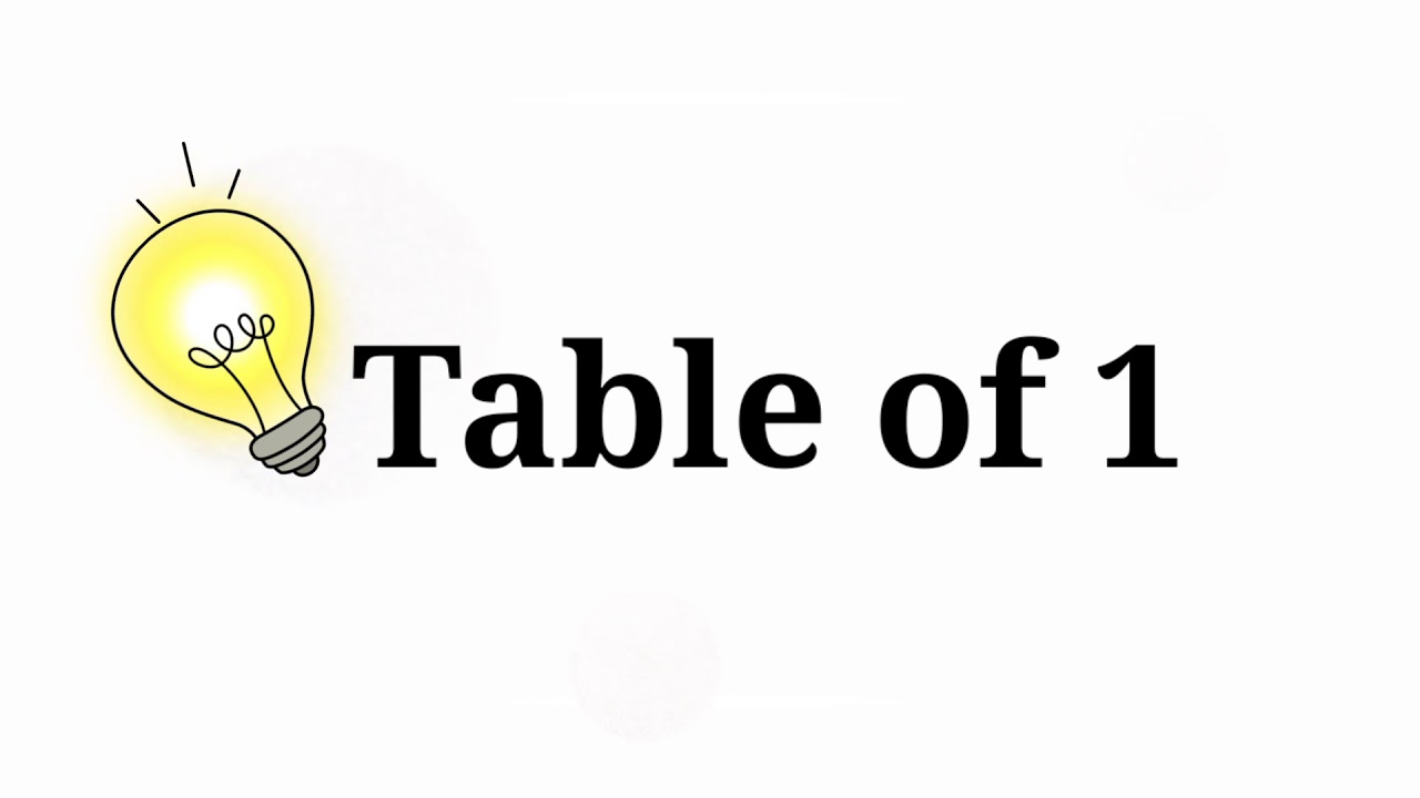 Table Of 1 YouTube table-of-1-youtube