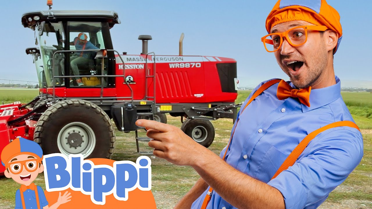 Blippi Explores Farm Vehicles | Classic Blippi Adventures | Vehicle ...