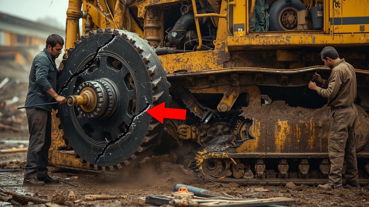 Caterpillar Loader Broken Under-Wheel Gear Repaired by Expert Mechanic ...