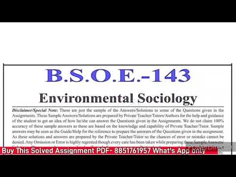 BSOE 143 Solved Assignment 2024-25 | BSOE 143 Solved Assignment 2024-25 PDF | BSOE 143 BAG IGNOU ...