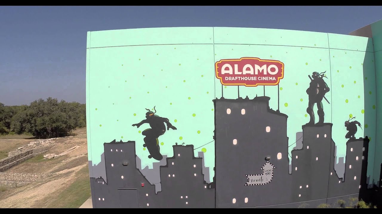 Alamo Drafthouse - Ninja Turtles Mural - Austin, Texas - YouTube