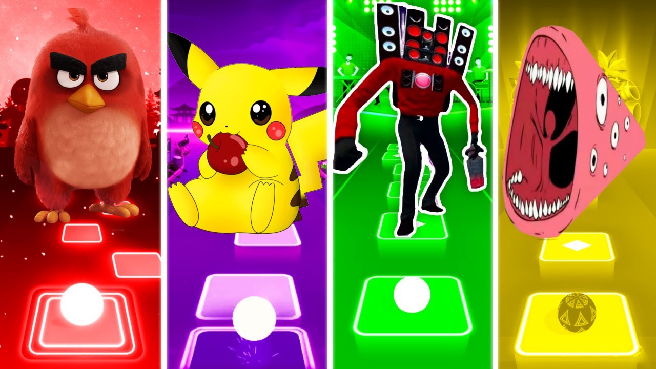 Angry Birds Red Vs Pikachu Vs Titan Speakerman Vs Train Eater - Tiles ...