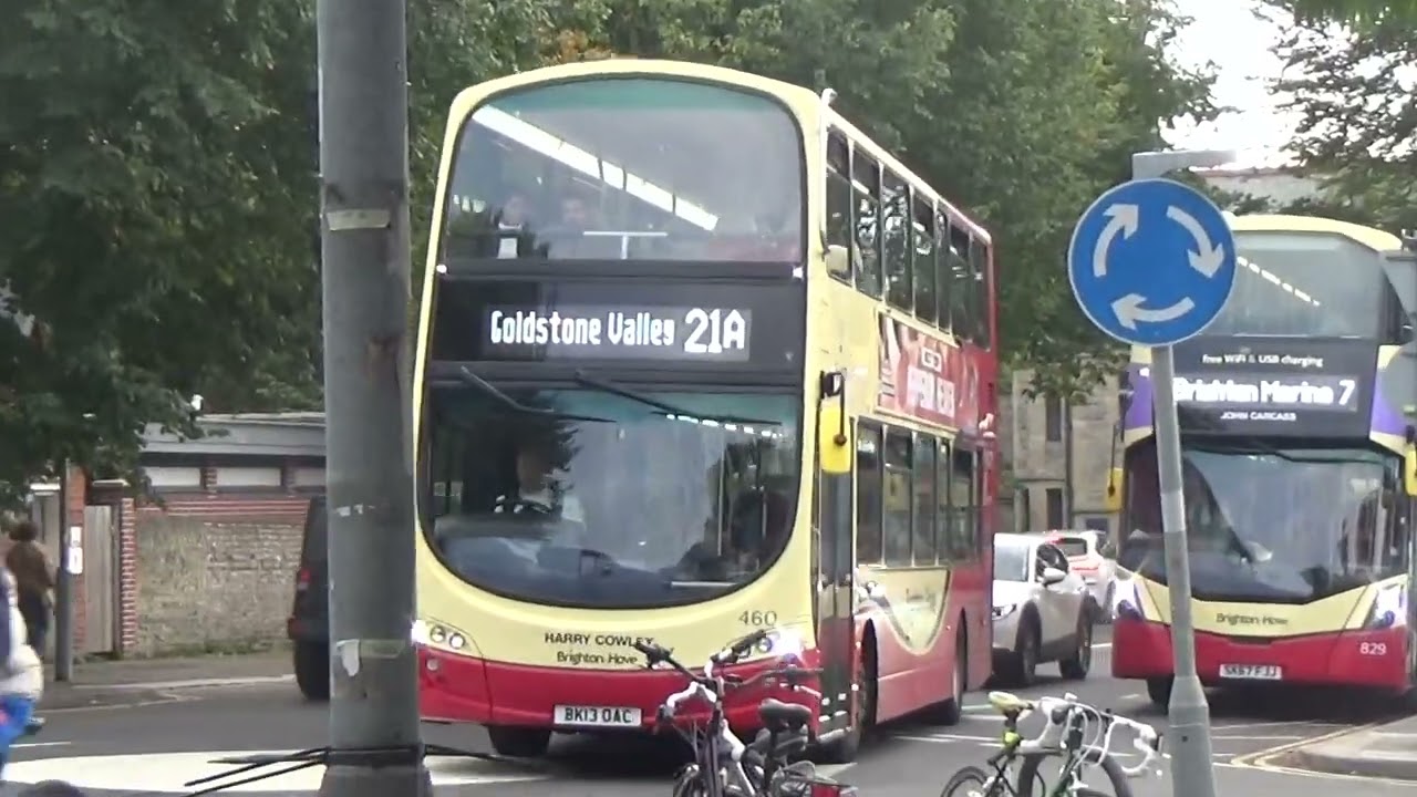 Brighton and Hove bus route 21A seen nearing Livingstone Road in Hove ...