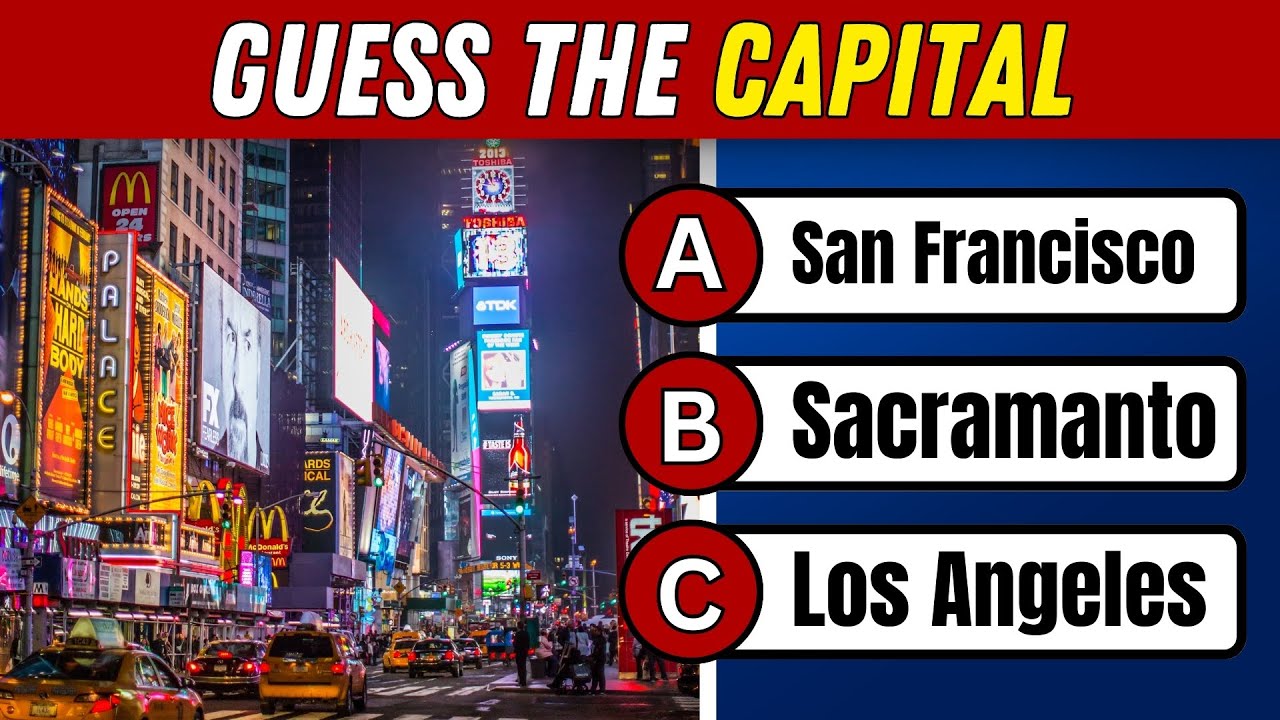 Guess the US State Capitals 🗽🤔 | 25 State Capitals Quiz - YouTube
