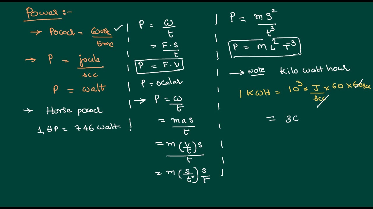Power is rate of change of work done Basic Power concept - YouTube