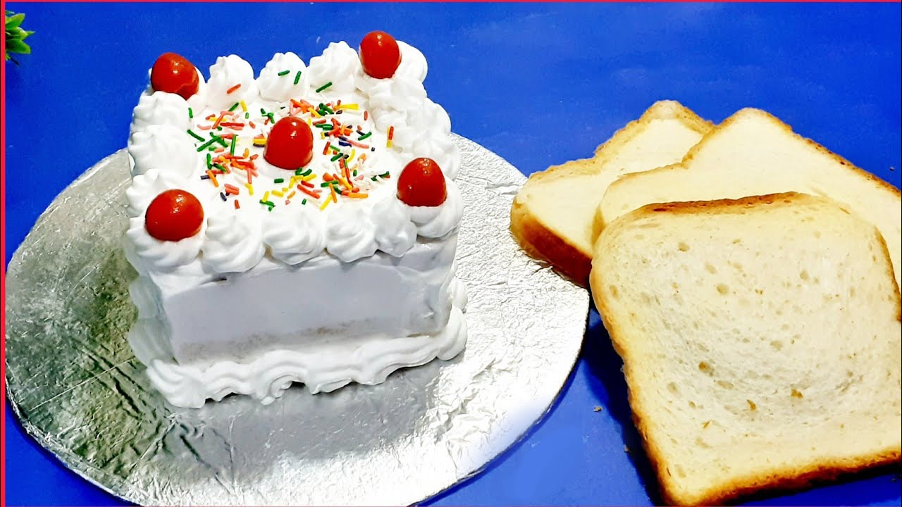 EGGLESS 10 minute bread cake! | | instant fresh cream cake recipe by ...