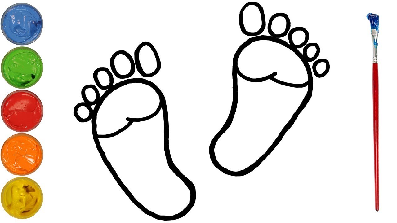 RAINBOW FEET Drawing, Painting & Coloring for Kids & Toddlers | COLOR ...