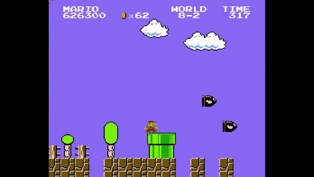 Super Mario Bros Level 8-2 Playthrough played on NES Mini - YouTube
