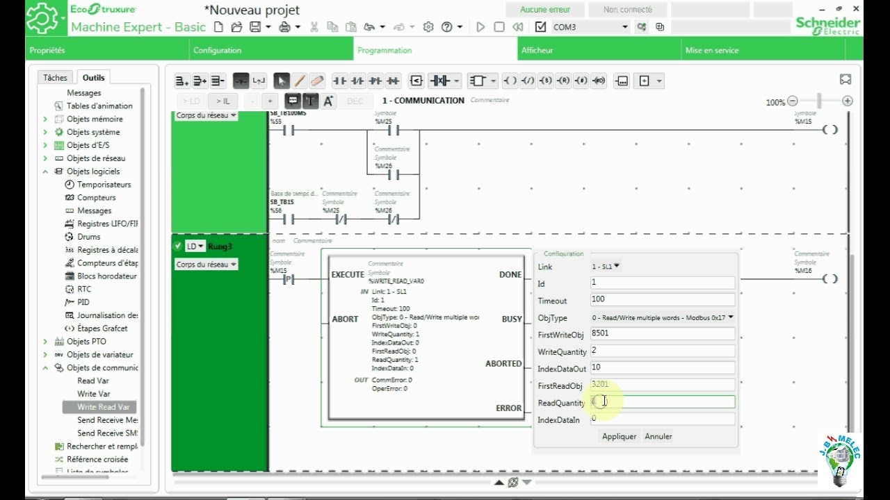 TUTO COMMANDE D'UN ATV12 PAR UN TM221 EN MODBUS RTU - DEUX SENS DE ...