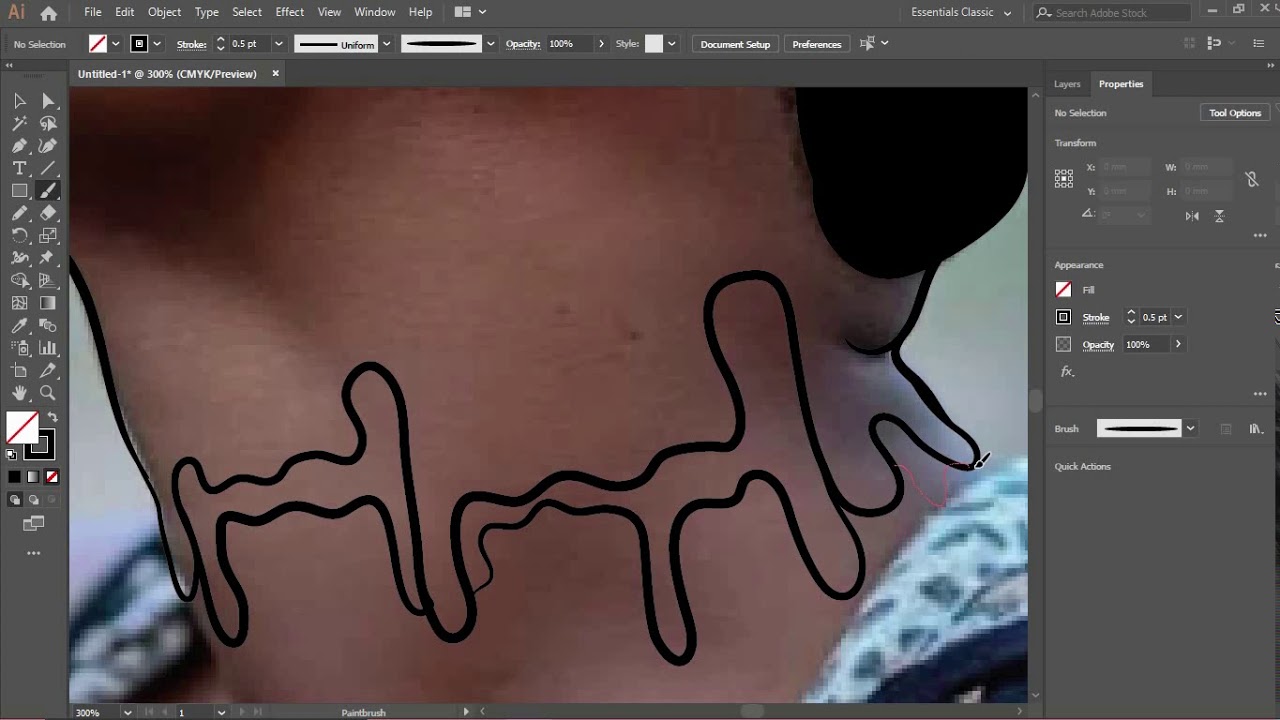 How To Draw A Cartoon With Adobe Illustrator( Step-By-Step) Using Mouse ...