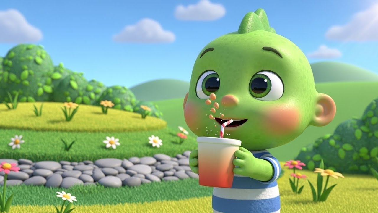 Dino Drinks His Juice | Cute Dino Sipping Song for Kids | Fun Nursery ...
