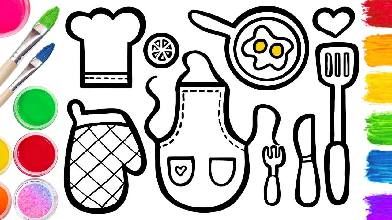 How to Draw Kitchen Utensils | Cooking Utensils | Easy Step By Step ...