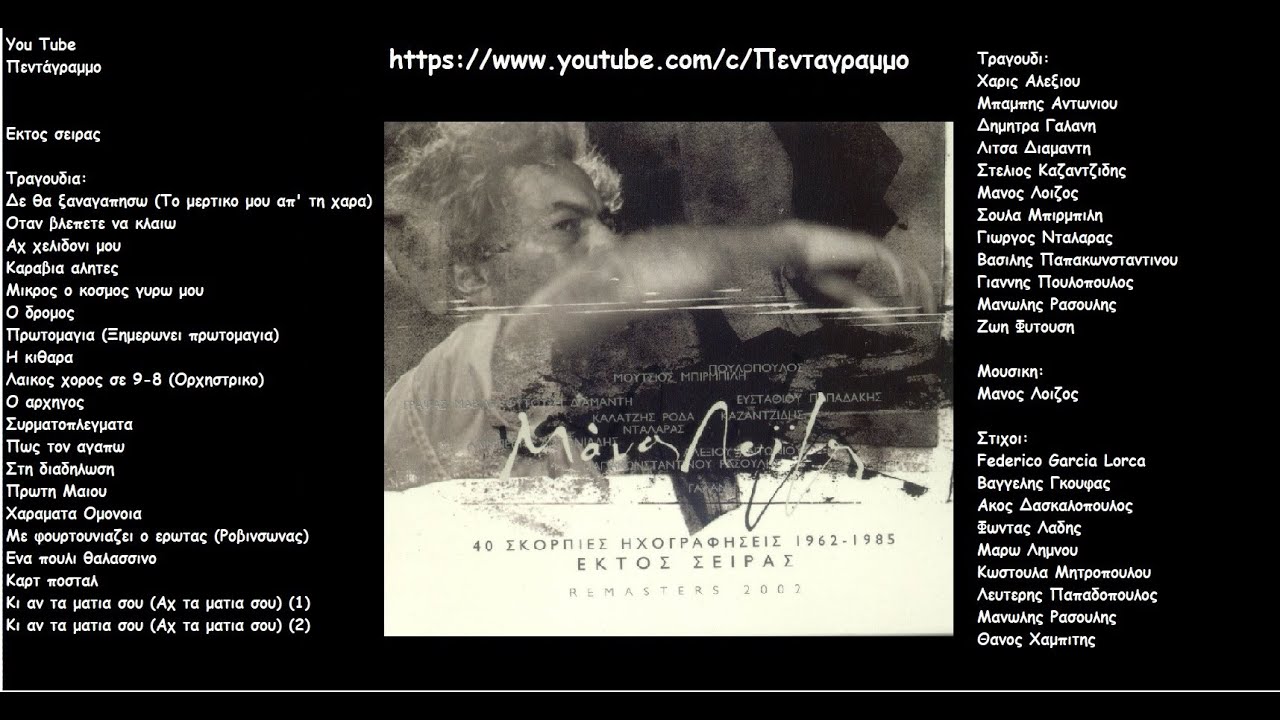 Μανος Λοιζος: Εκτος σειρας (cd2) (Ολος ο δισκος) - YouTube