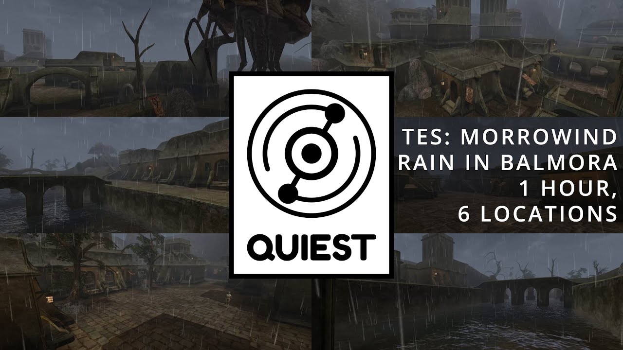 [ The Elder Scrolls: Morrowind ] Rain in Balmora, 1 Hour, 6 Locations ...