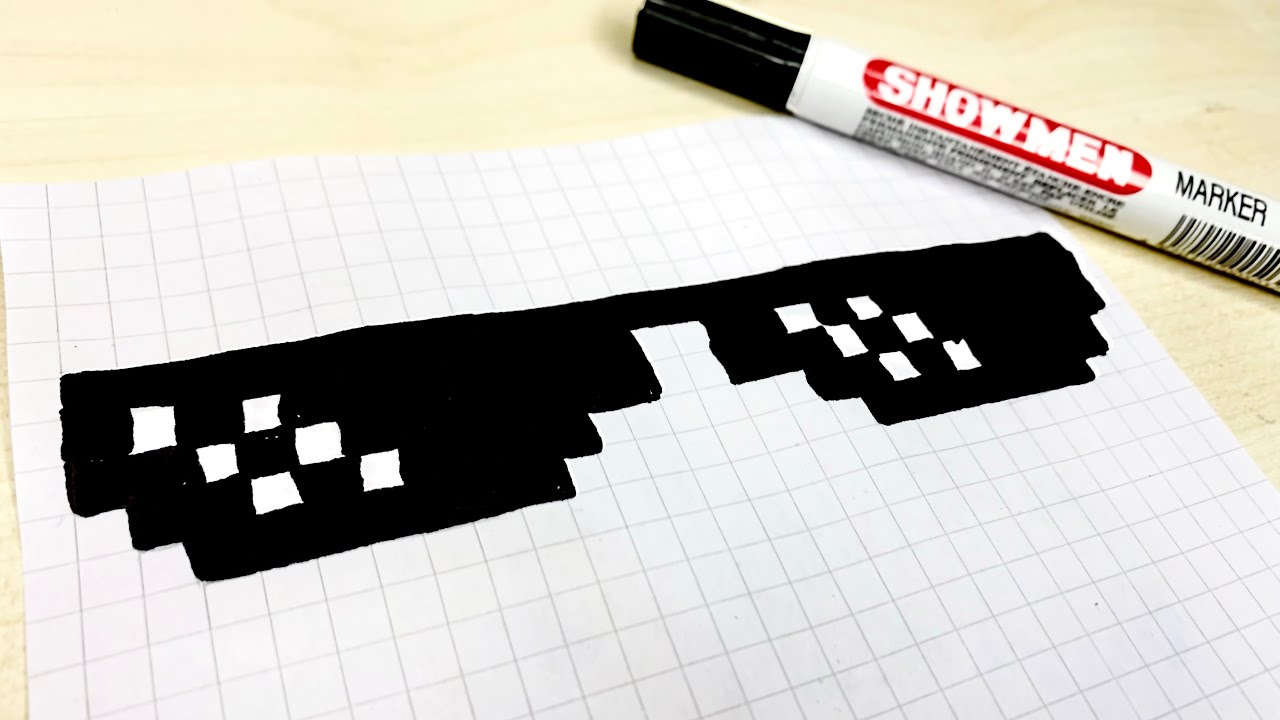 Handmade pixel art - How To Draw Sunglasses 🕶️ 😎 Turn Down For What # ...