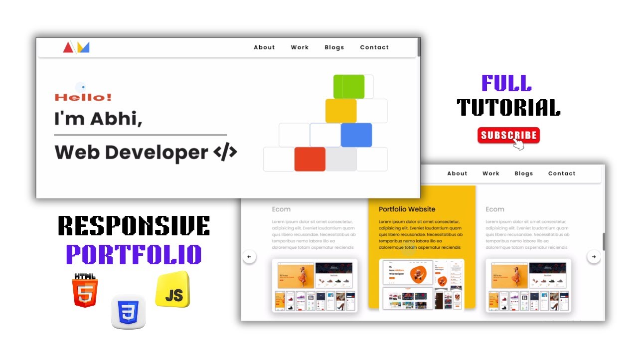 How to Build a Responsive Modern Portfolio Website Using HTML CSS JavaScript | Full Tutorial ...