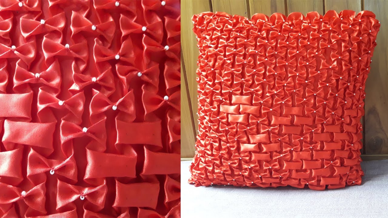 🎀 Canadian smocking bow tie pattern cushion cover. 🎀 - YouTube
