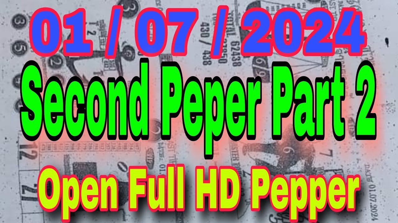 Second Peper Part 2 Open Full HD PEPPER 01/07/2024 Thailand Government ...