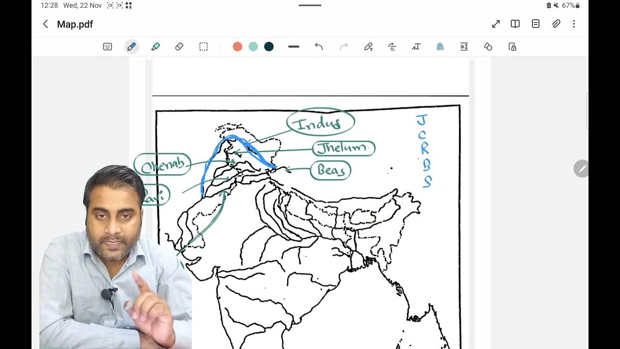 Class10 Geography Map River System INDUS River and Its Tributaries PART ...