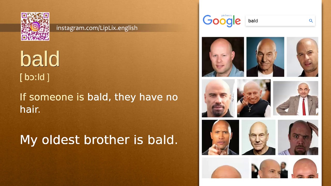 Bald : B1 level english vocabulary lesson, www.LipLix.com - YouTube