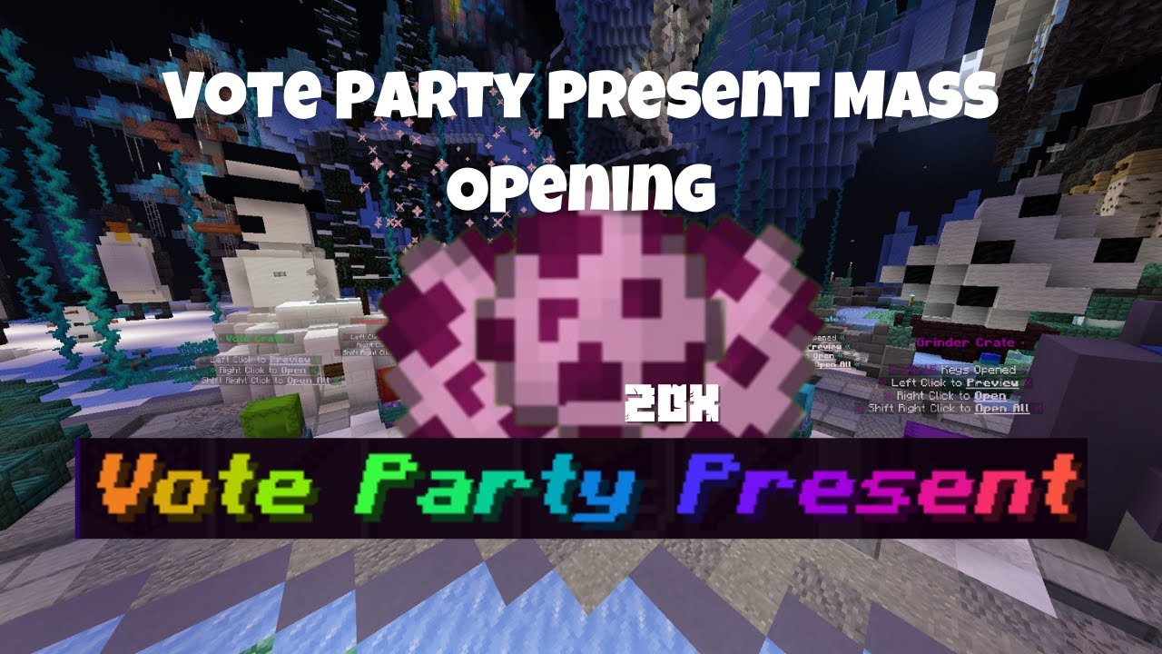 Sb737 Server Penguin.gg Skyblock | Vote Party Present Huge opening 20x ...