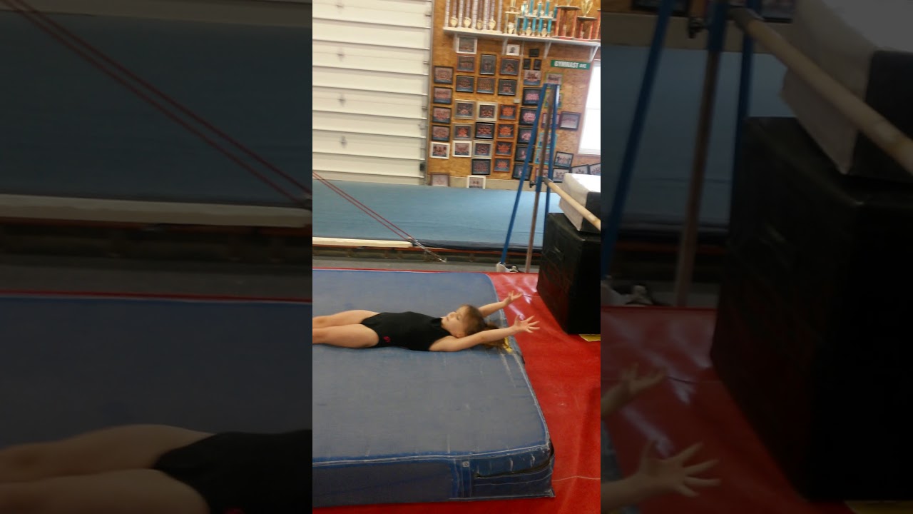Straddle cast handstand drill; started with landing on the matstack ...
