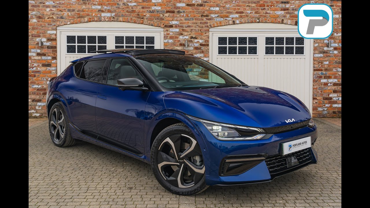 2023/23 KIA EV6 GT-LINE S AWD IN YACHT BLUE METALLIC WITH BLACK LEATHER ...