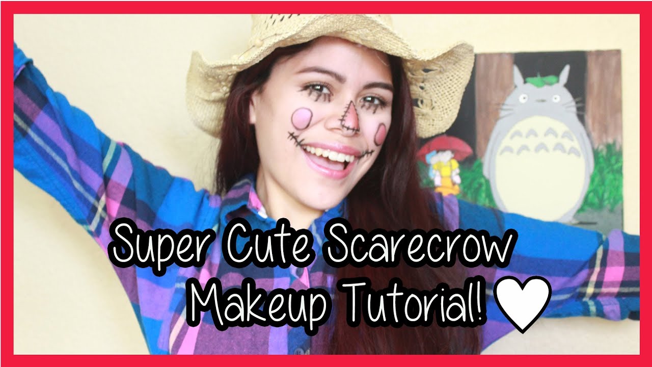 Super Cute Scarecrow Makeup Tutorial - YouTube