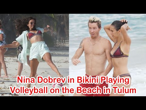 Nina Dobrev in Bikini Playing Volleyball on the Beach in Tulum
