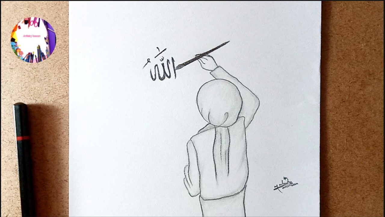 How to Draw Muslim Girl with Hijab | Muslim girl drawing | How to draw ...