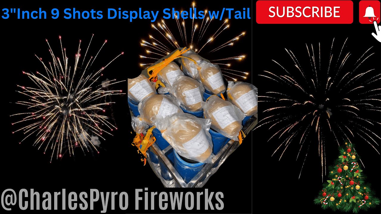 3" Inch 9 Shots Display Shells Fireworks W/Tail - YouTube