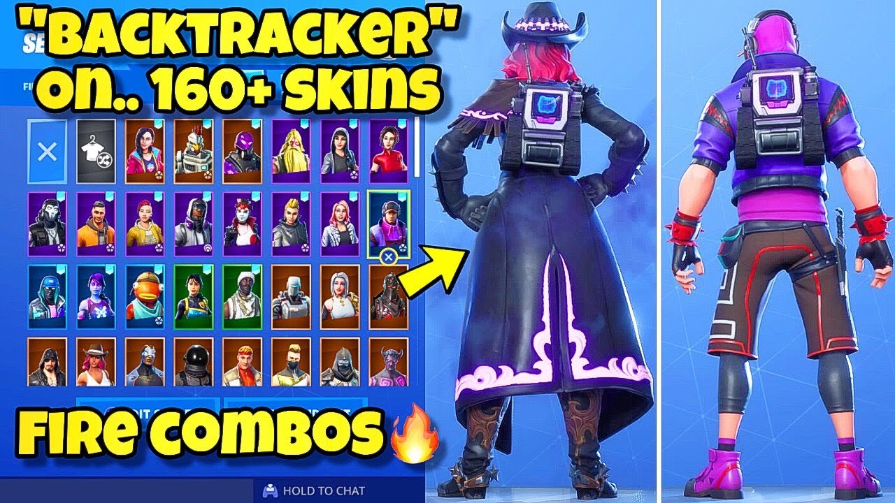 NEW "BACKTRACKER" BACK BLING Showcased With 160+ SKINS! Fortnite BR ...