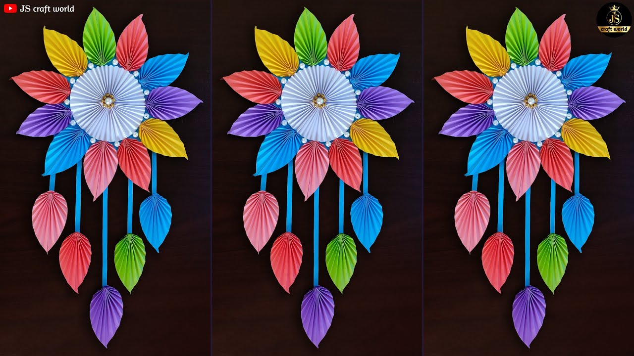 Color Paper Wall Hanging Craft / Paper Craft For Home Decoration / A4 ...