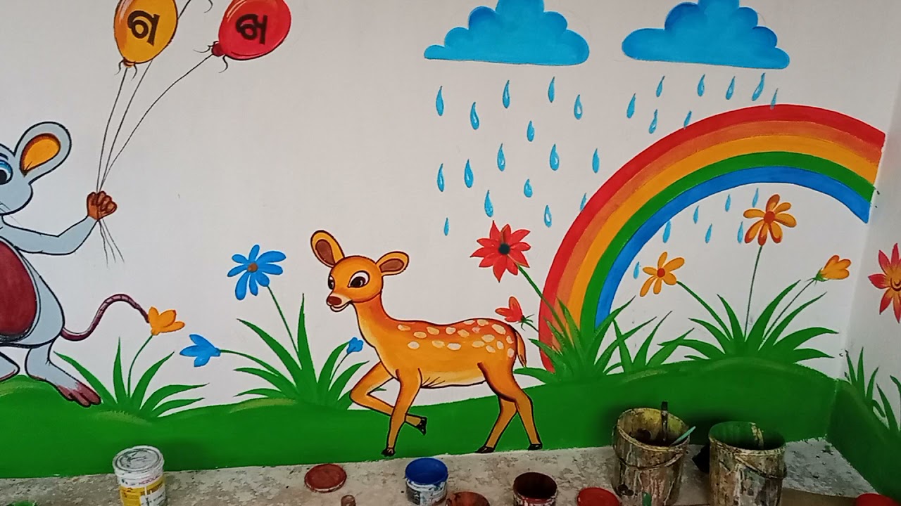 Anganwadi wall painting - YouTube