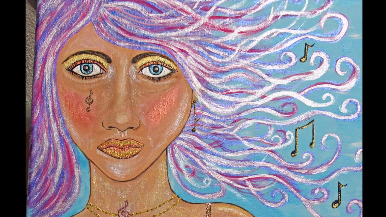 Music Goddess Painting Original Artwork Color Changing Metallics Enya ...