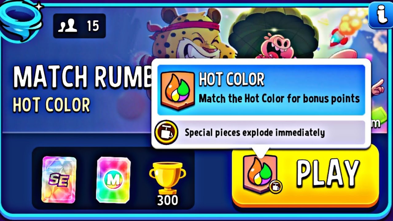hot color blow em up rumble match | match masters | hot color rumble ...
