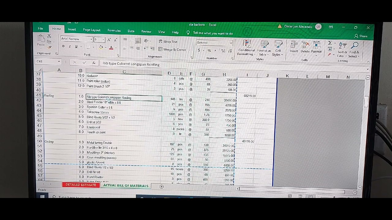 Bill of Materials and Labor Cost - YouTube