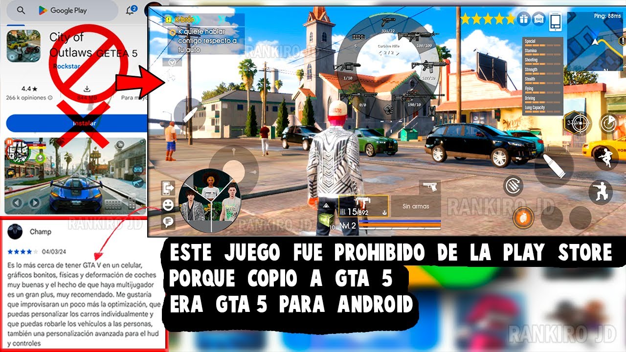 ESTE JUEGO FUE PROHIBIDO DE LA PLAY STORE PORQUE COPIO A GTA 5 ERA GTA ...