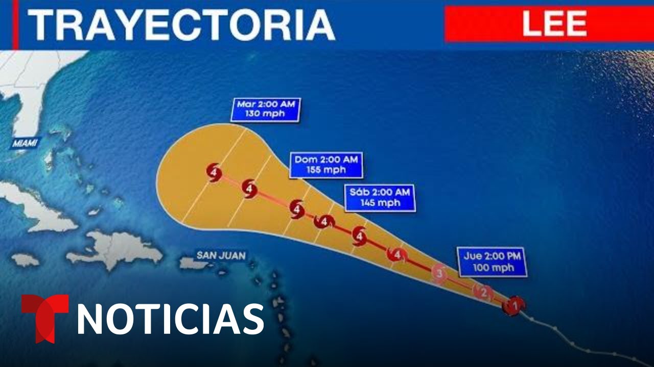 Trayectoria del huracán Lee en el Atlántico - YouTube