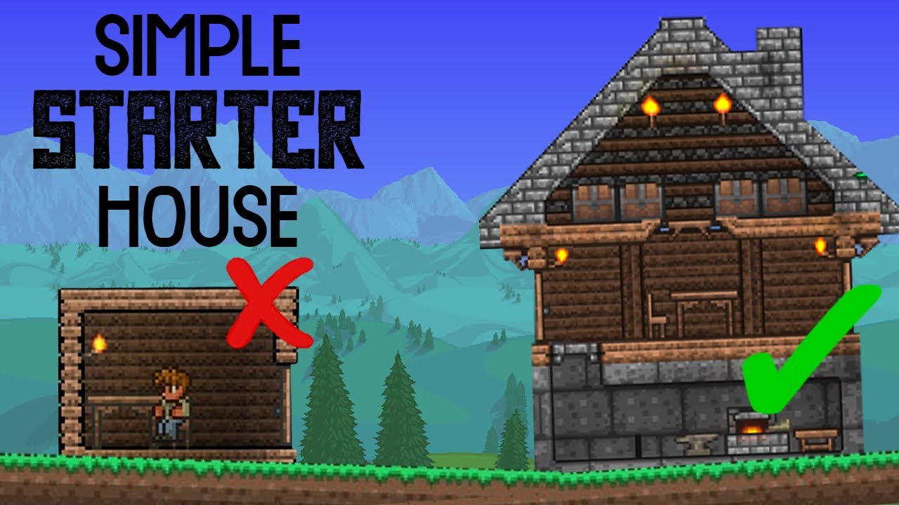 TERRARIA STARTER HOUSE GUIDE !!! - YouTube