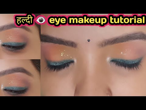 Haldi Mehndi Eyeshadow look | Haldi Eye Makeup For Wedding | Haldi ...