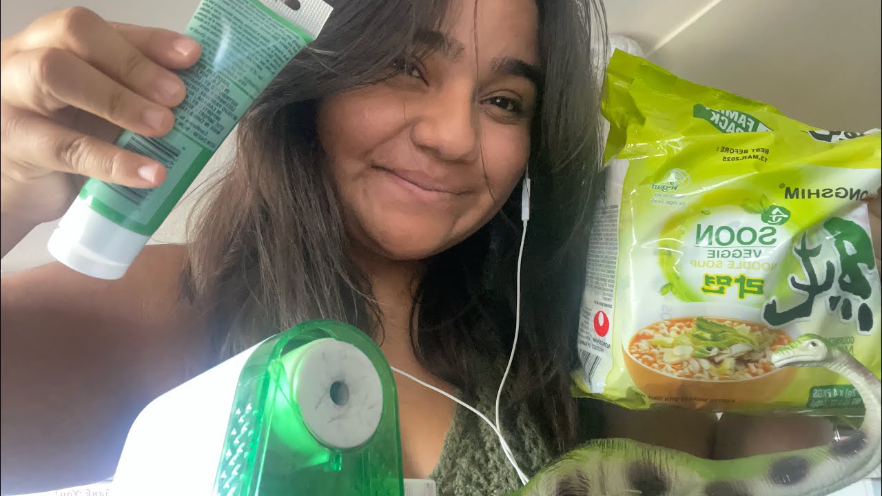 (ASMR) Trigger Sounds w/ Objects That Are Green! - YouTube