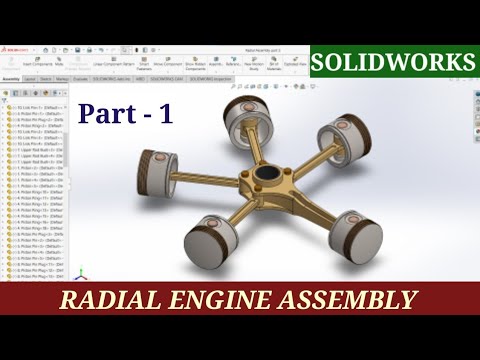 RADIAL ENGINE ASSEMBLY l PART - 1 l SOLIDWORKS l - YouTube