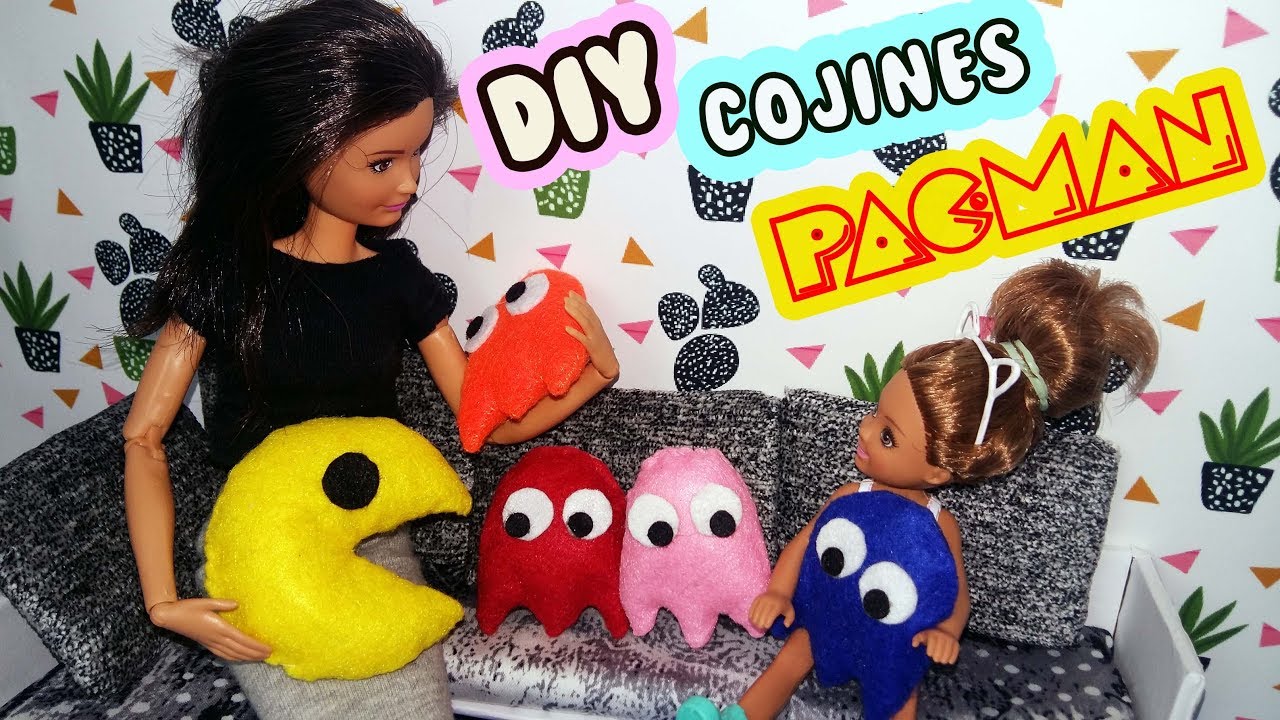 DIY-Haz tus cojines Pac-man en miniatura para Barbie - YouTube