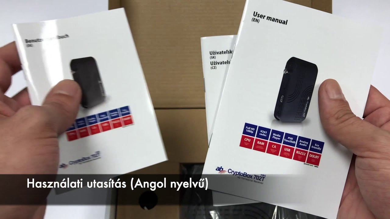AB Cryptobox 702T HD Mini digitális földi vevő kicsomagolás (unboxing ...