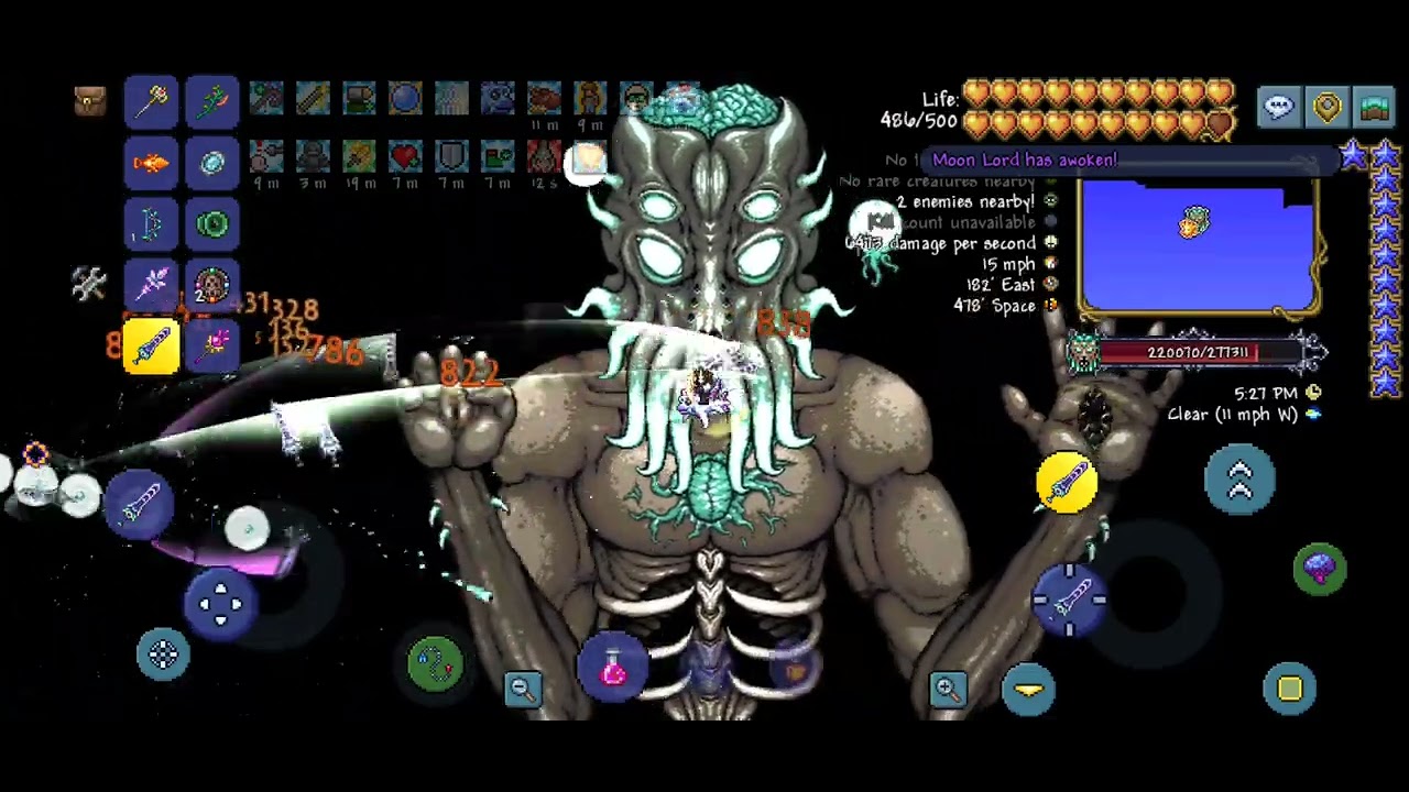 Clowning on master mode moon lord - YouTube