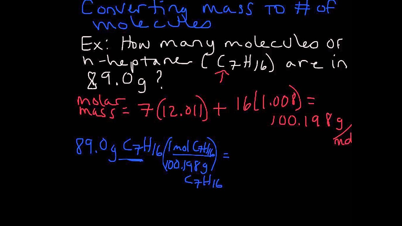 Example Converting From Mass To Number Of Molecules YouTube example-converting-from-mass-to-number-of-molecules-youtube