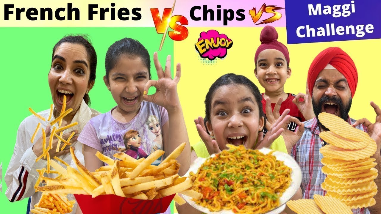 French Fries Vs Chips Vs Maggi Eating Challenge | RS 1313 FOODIE ...