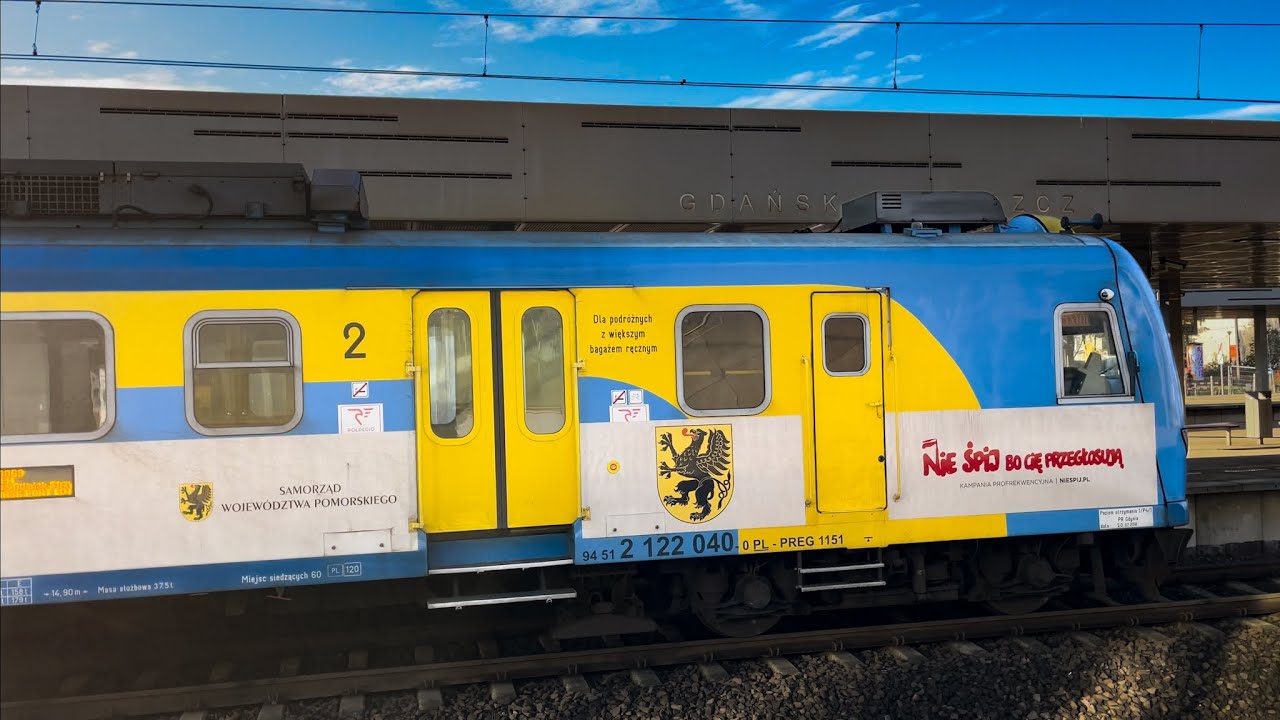 Elektryczny do lotniska w Gdańsku EZT #EN57AL-1324 Polregio odjazd stacja Gdańsk Wrzeszcz - YouTube