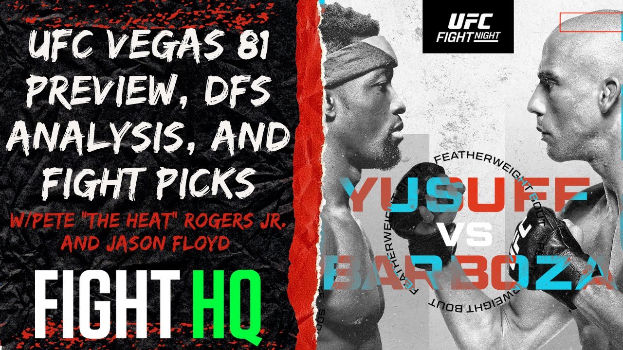UFC Vegas 81 Preview, DFS Analysis, and Fight Picks - YouTube
